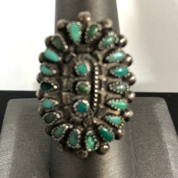 Jewelry | Turquoisesilver Needlepoint Ring | Poshmark